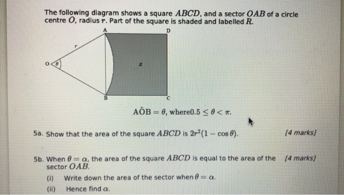 Solved The following diagram shows a square ABCD, and a | Chegg.com