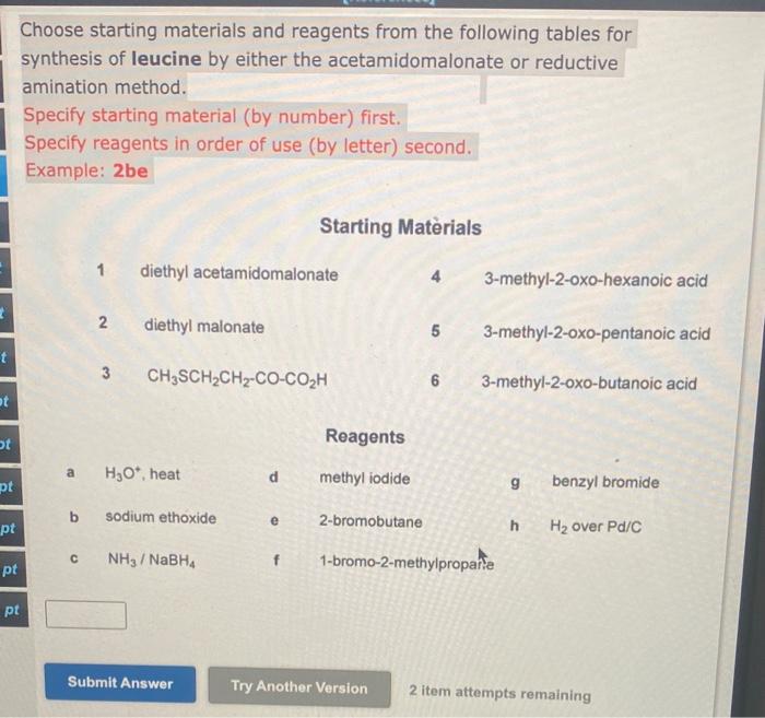 Solved Choose starting materials and reagents from the | Chegg.com