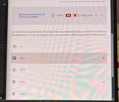 Solved Q8 ﻿Period of motion of vertical oscillator | Chegg.com