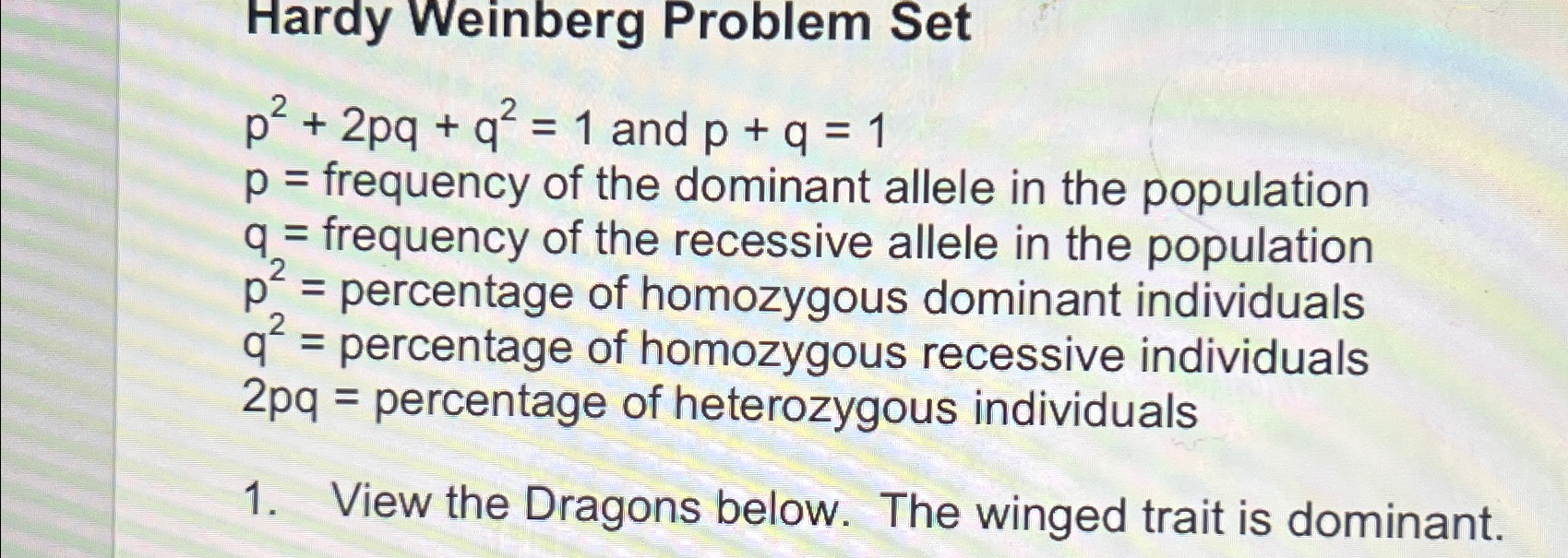 Solved Hardy Weinberg Problem Setp2+2pq+q2=1 ﻿and p+q=1p= | Chegg.com