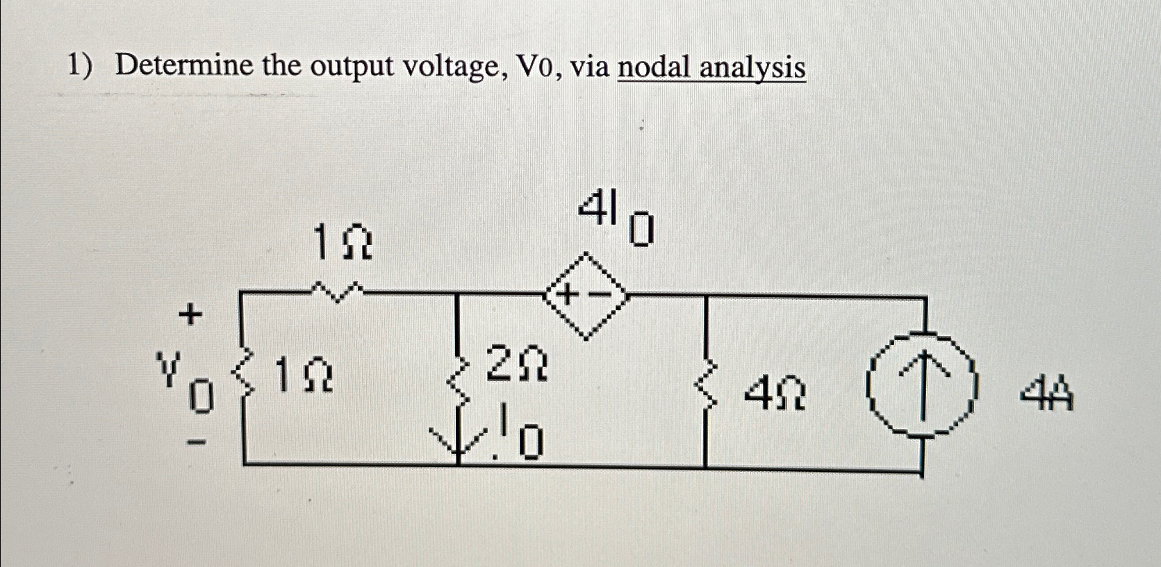 Solved Determine the output voltage, V0, ﻿via nodal analysis | Chegg.com