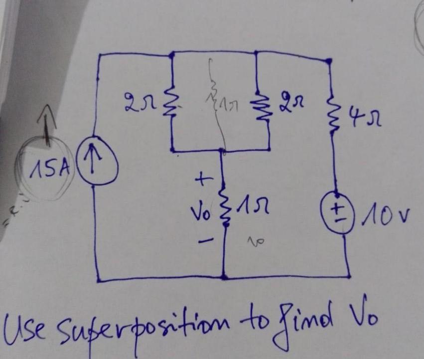 Solved Use Superposition to find Vo | Chegg.com