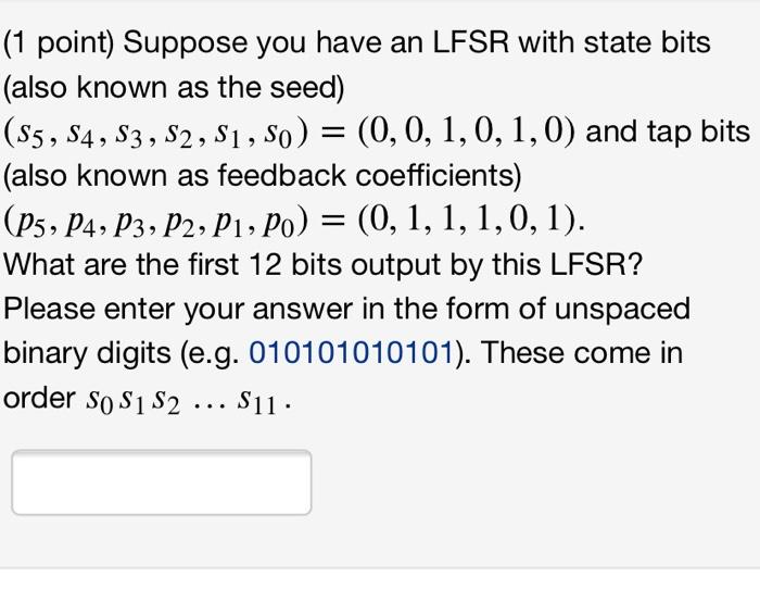 Solved (1 point) Consider the hex strings A=0x | Chegg.com