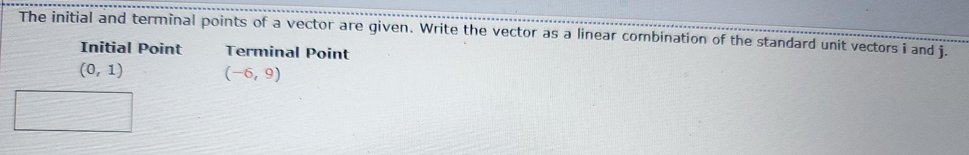 Solved The initial and terminal points of a vector are | Chegg.com