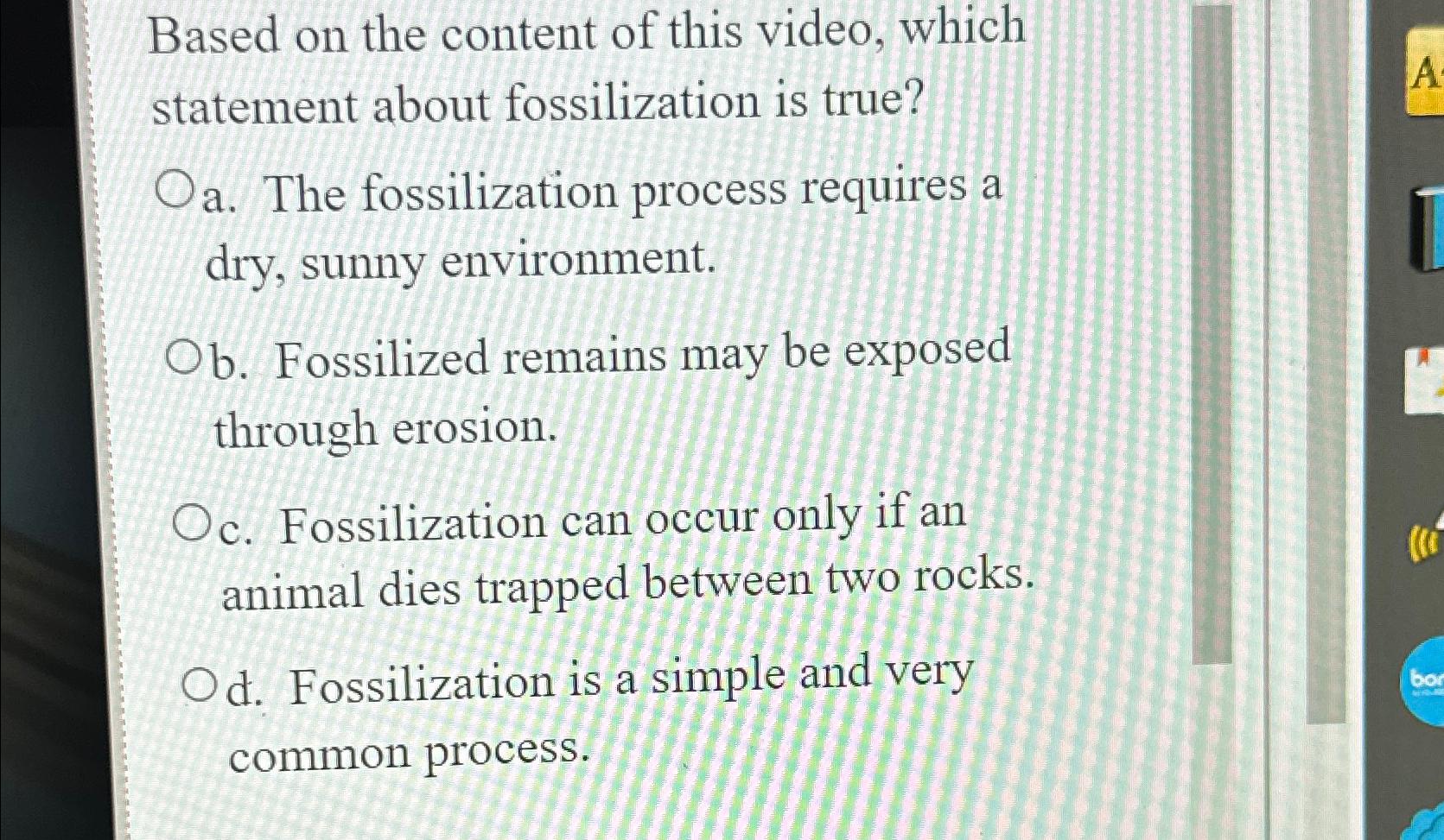 Solved Based on the content of this video, which statement | Chegg.com