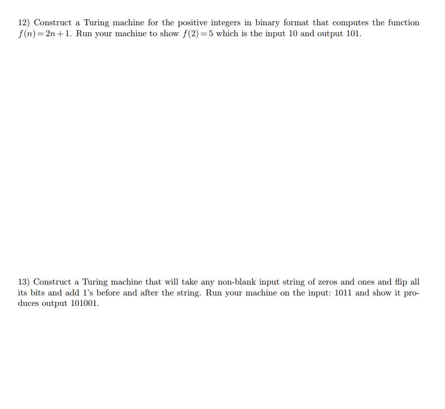 construct a turing machine 13) ﻿Construct a Turing | Chegg.com