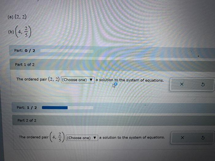 Solved Determine if the ordered pair is a solution to the | Chegg.com