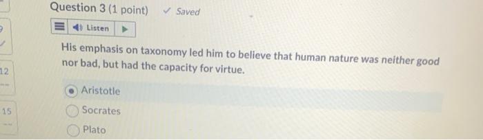 His emphasis on taxonomy led him to believe that | Chegg.com