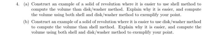 Solved 4. (a) Construct an example of a solid of revolution | Chegg.com