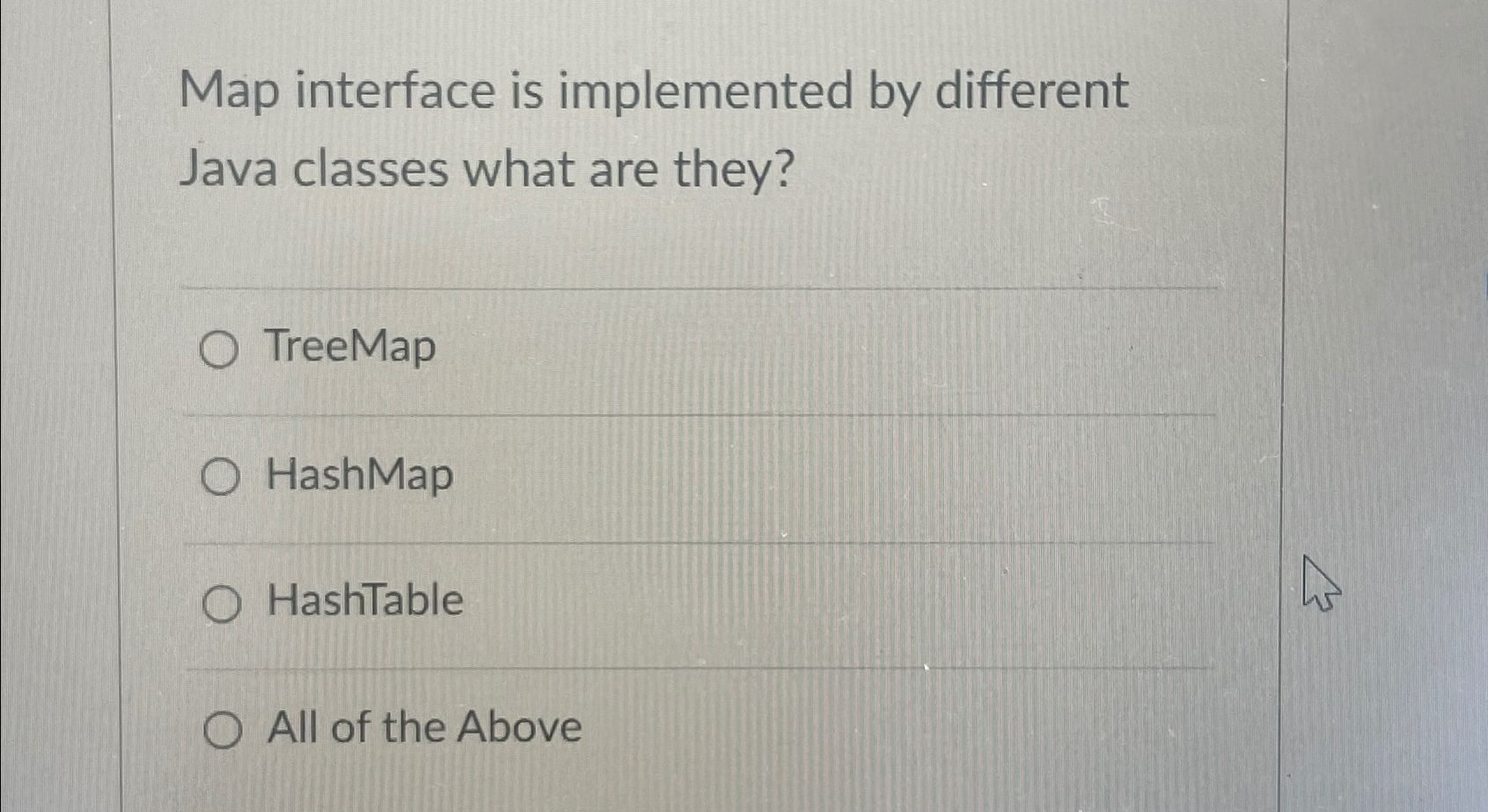 Solved Map interface is implemented by different Java | Chegg.com