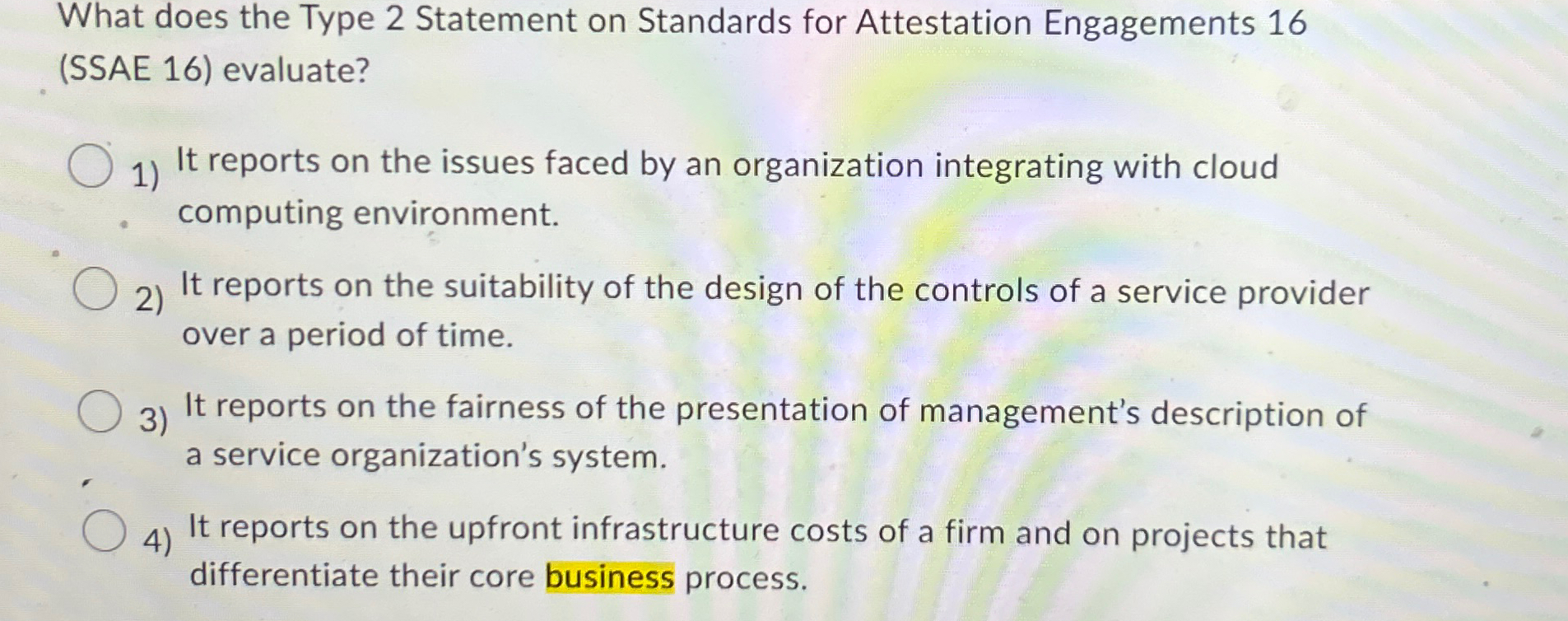 Solved What does the Type 2 ﻿Statement on Standards for | Chegg.com