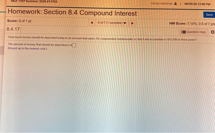 Solved MGF 1107 Summer 2020 #11703 mirian martinez & | Chegg.com Solved MGF 1107 Summer 2020 #11703 mirian martinez & | Chegg.com