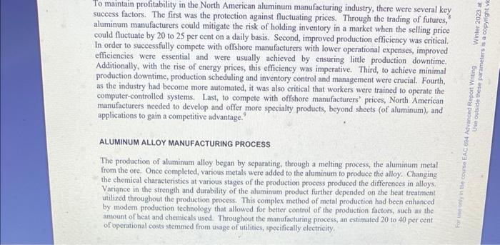 Solved THE METALS INDUSTRY The global metals industry | Chegg.com