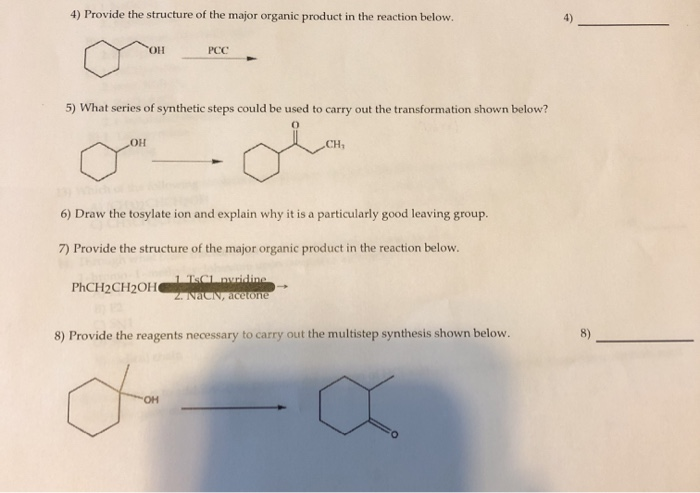 Solved 4) Provide the structure of the major organic product | Chegg.com