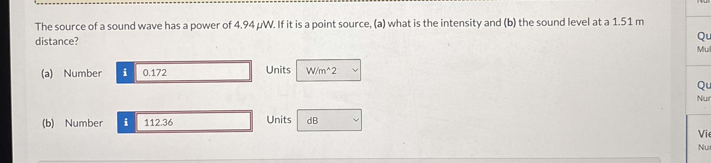 Solved The source of a sound wave has a power of 4.94μW. ﻿If | Chegg.com