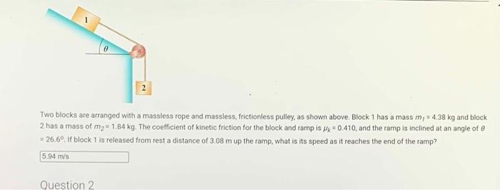 Solved Two blocks are arranged with a massless rope and | Chegg.com