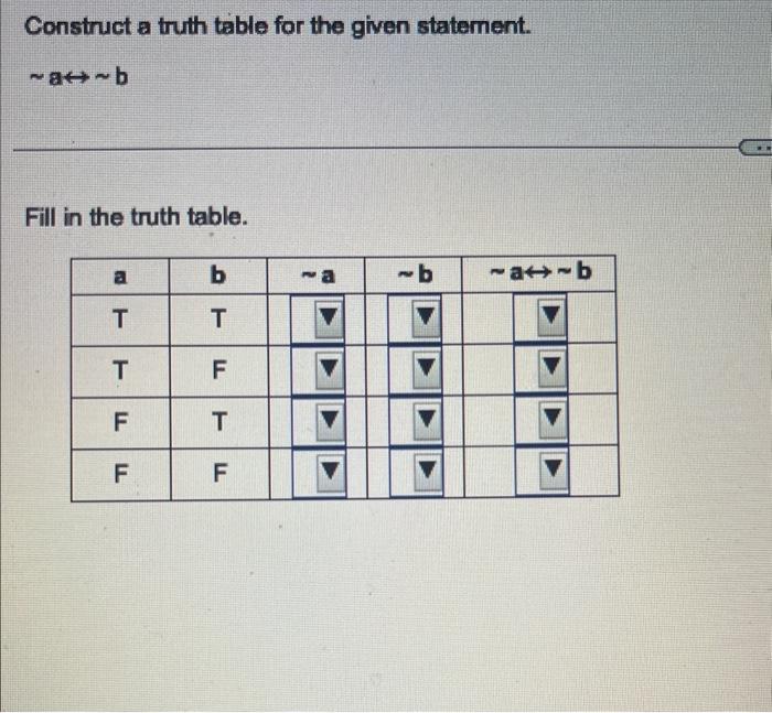 Solved Construct a truth table for the given statement. | Chegg.com