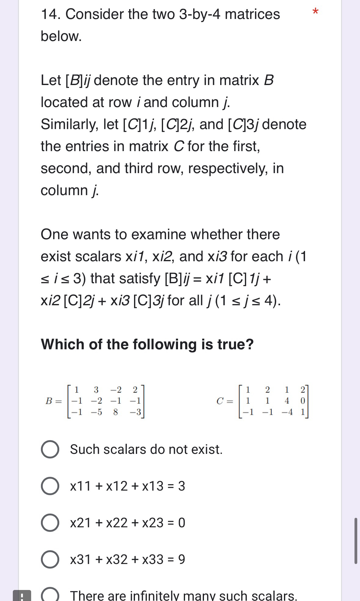Solved Consider the two 3-by-4 ﻿matricesbelow.Let [B]ij | Chegg.com