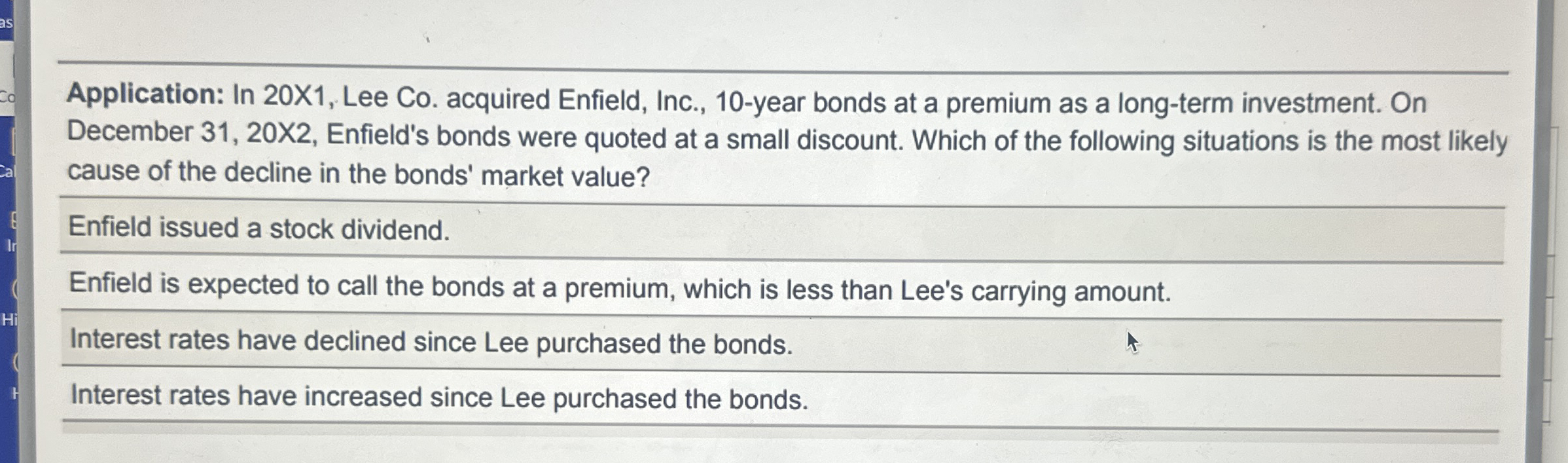 Solved Application: In 20X1, ﻿Lee Co. ﻿acquired Enfield, | Chegg.com