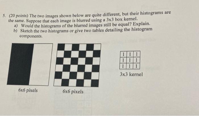 Solved 5. (20 points) The two images shown below are quite | Chegg.com
