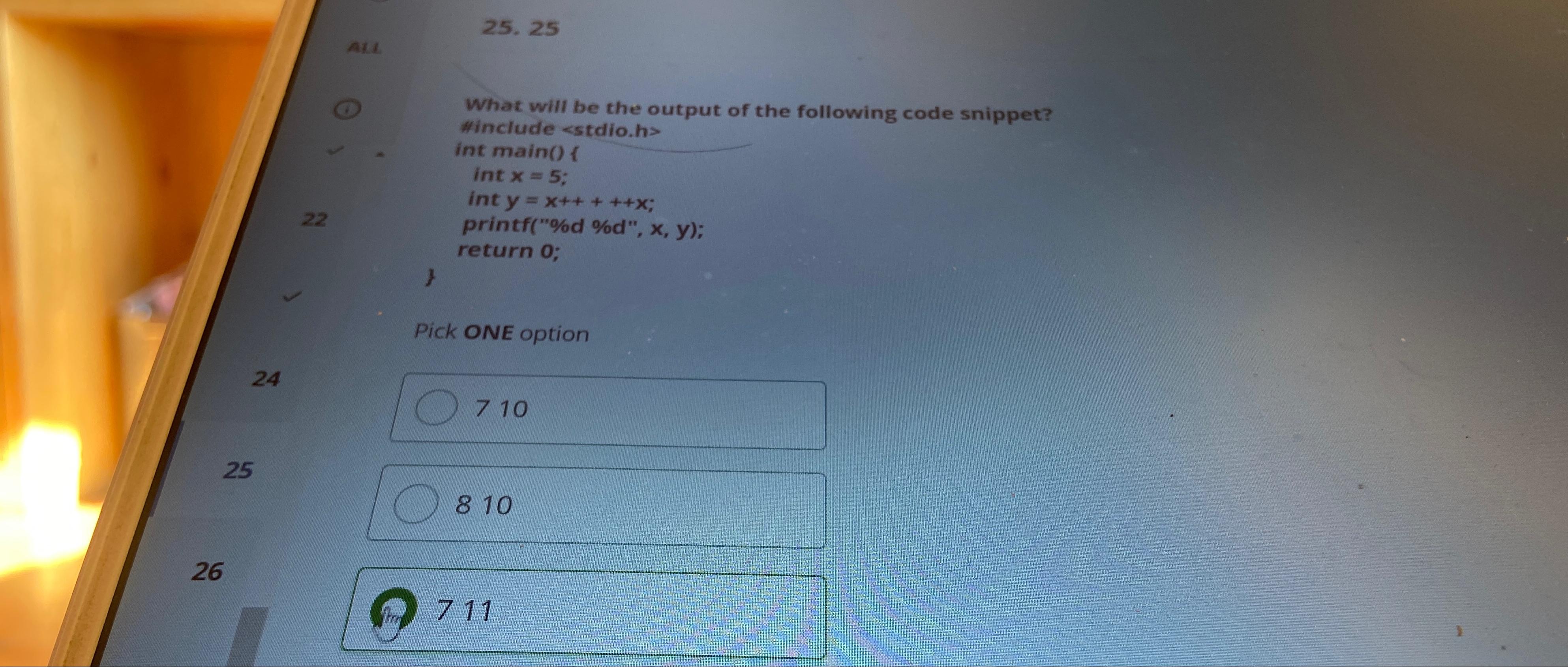 25. 25What will be the output of the following code | Chegg.com