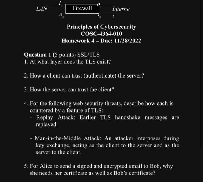 Solved Principles of Cybersecurity COSC-4364-010 Homework 4 | Chegg.com