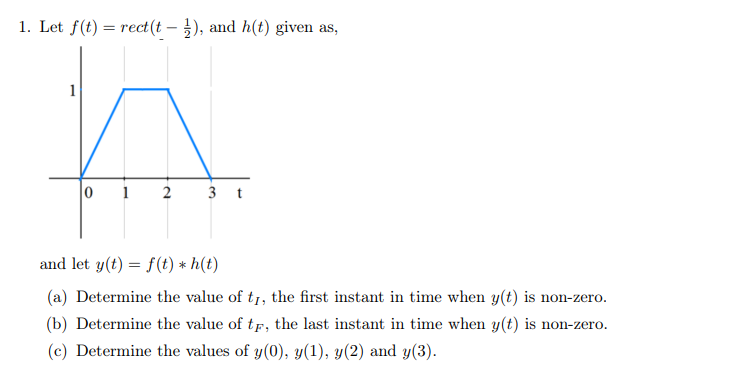 Solved Let f(t)=rect(t-12), ﻿and h(t) ﻿given as,and let | Chegg.com