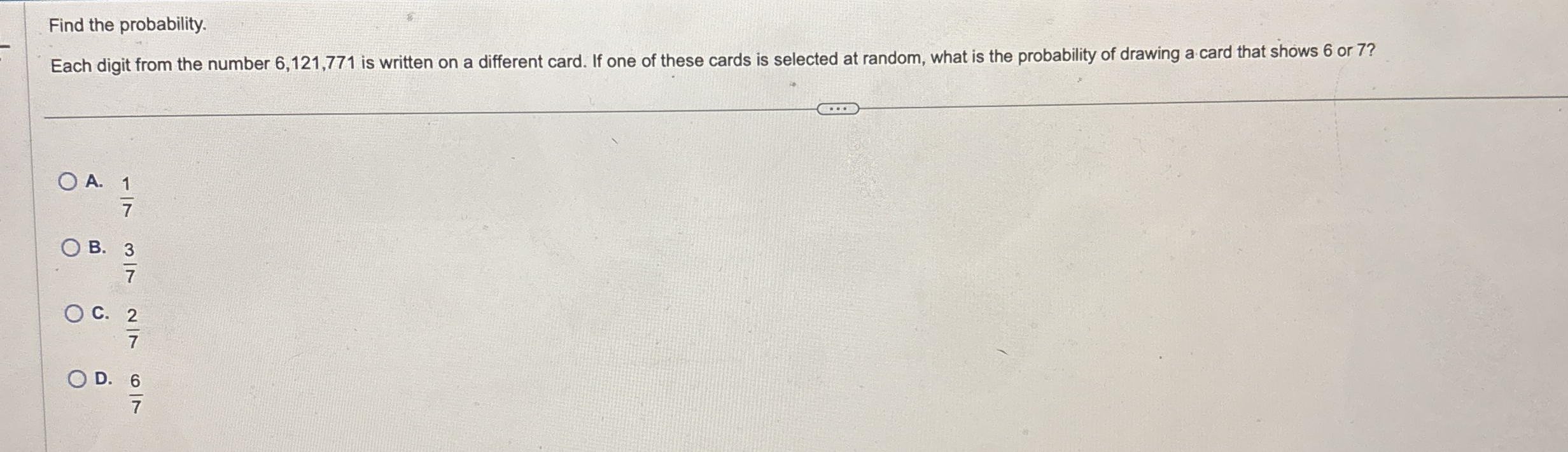 Solved Find the probability.Each digit from the number | Chegg.com