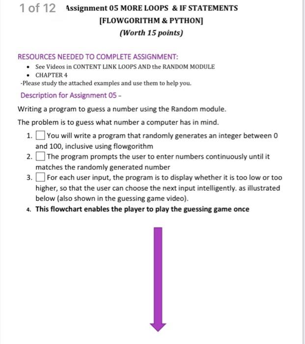 Solved 1 of 12 Assignment 05 MORE LOOPS & IF STATEMENTS | Chegg.com