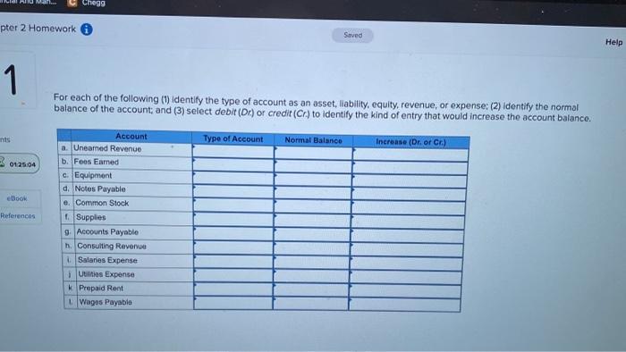Solved Chegg pter 2 Homework Saved Help 1 For each of the | Chegg.com Solved Chegg pter 2 Homework Saved Help 1 For each of the | Chegg.com