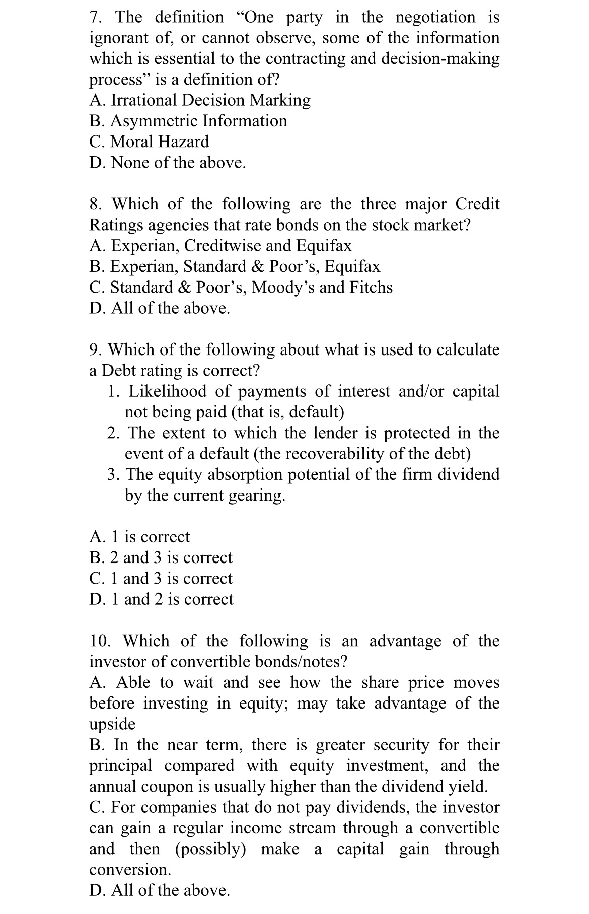 Solved The definition "One party in the negotiation is | Chegg.com
