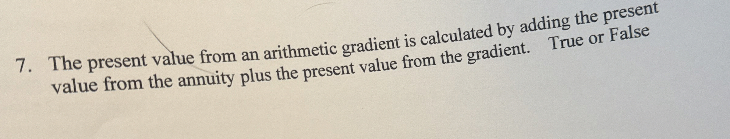 Solved The present value from an arithmetic gradient is | Chegg.com