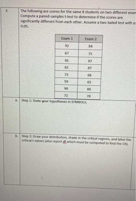 Solved The following are scores for the same 8 students on | Chegg.com