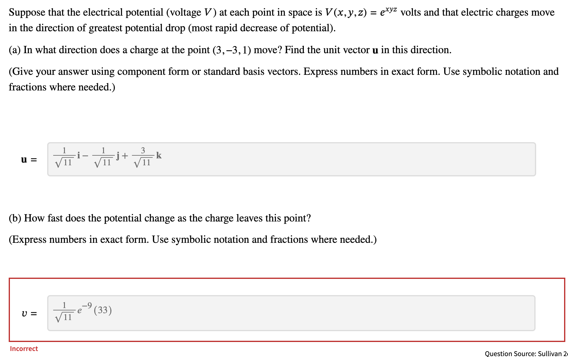 Solved Suppose that the electrical potential (voltage V ) | Chegg.com