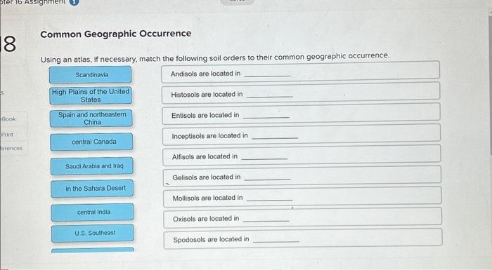 Solved Common Geographic Occurrence Alfisols are located in | Chegg.com