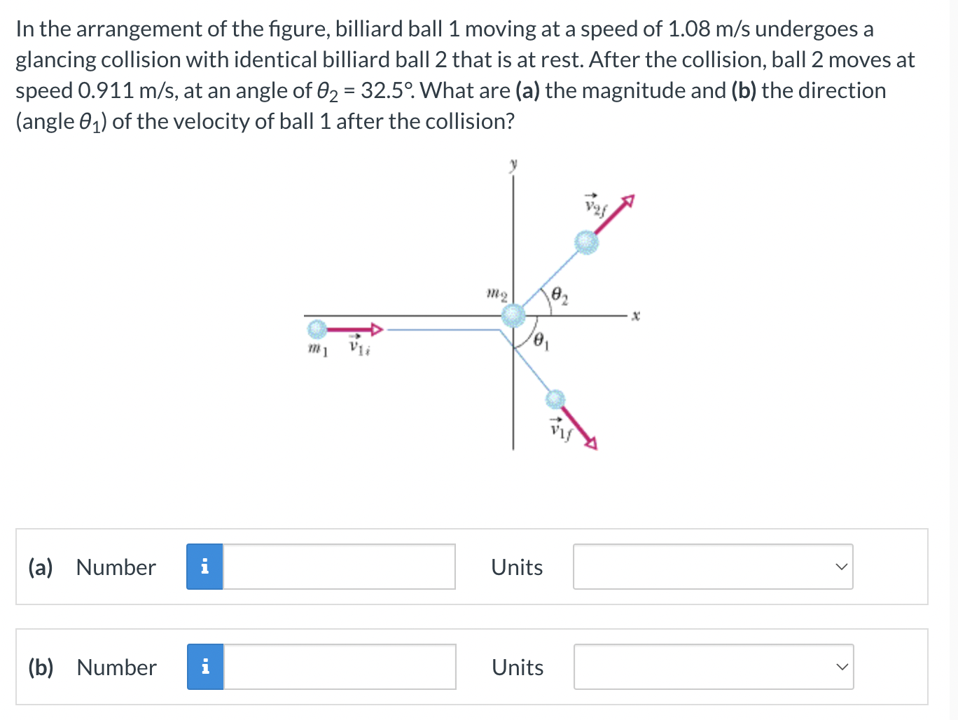 Solved In ﻿the arrangement of ﻿the figure, billiard ball 1 | Chegg.com