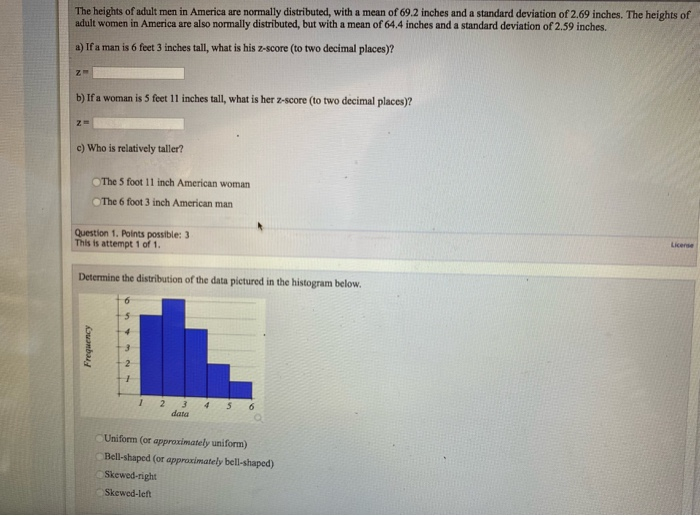 Solved Determine the distribution of the data pictured in | Chegg.com