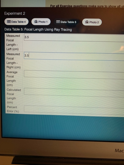 Solved For all Exercise questions make sure to show all of | Chegg.com