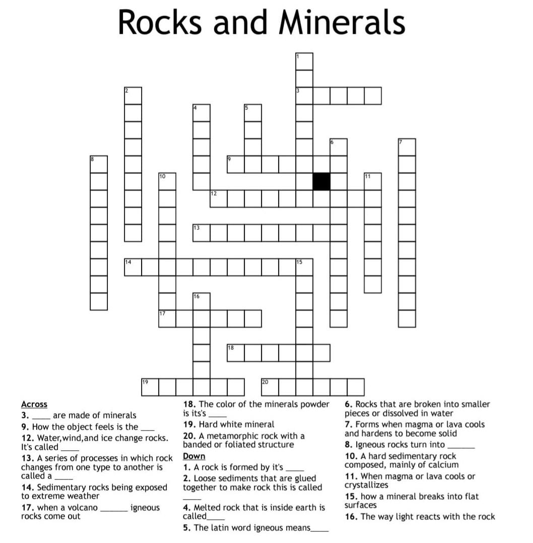 Solved Rocks and Minerals | Chegg.com