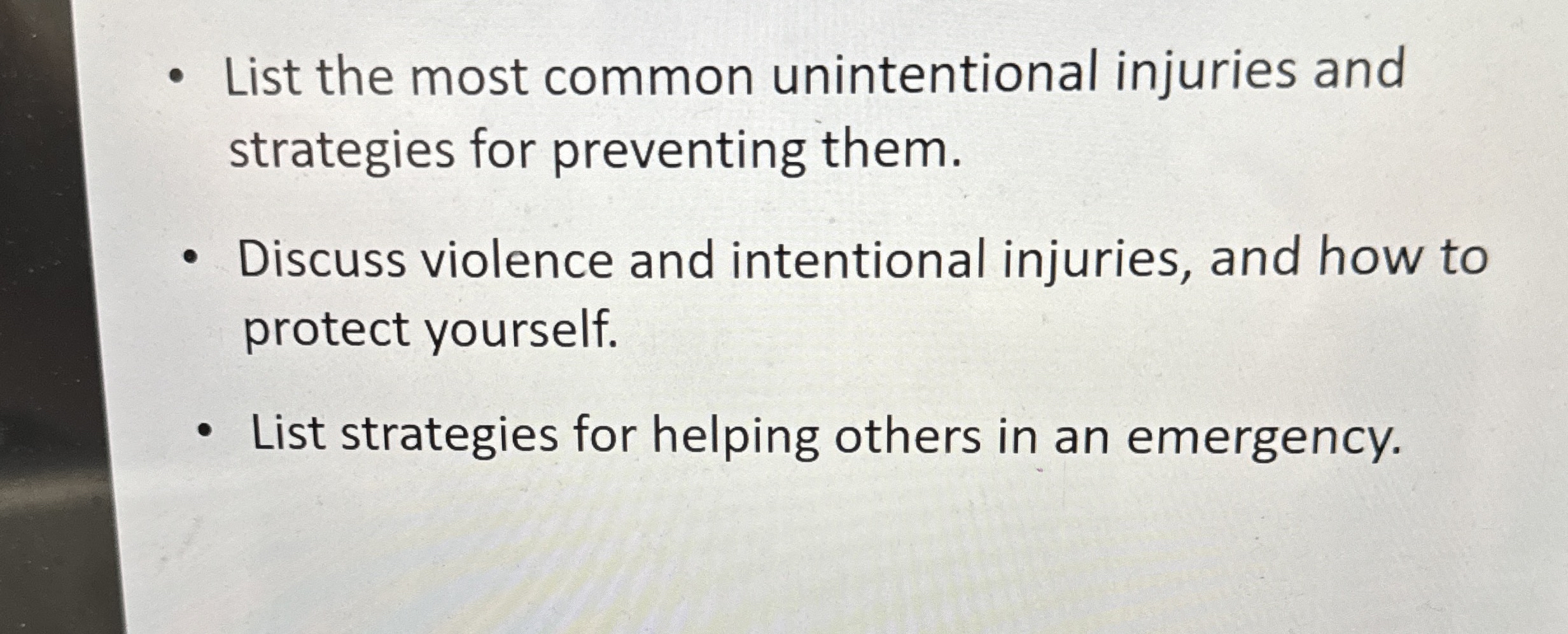 Solved List the most common unintentional injuries and | Chegg.com