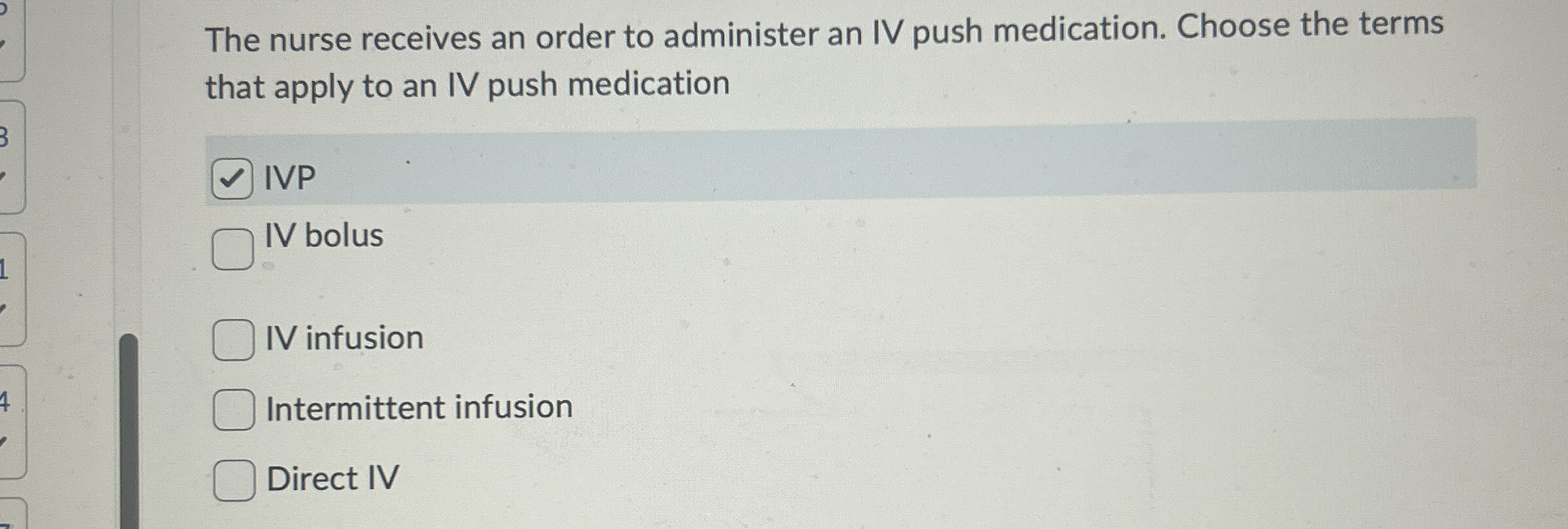 Solved The nurse receives an order to administer an IV push | Chegg.com