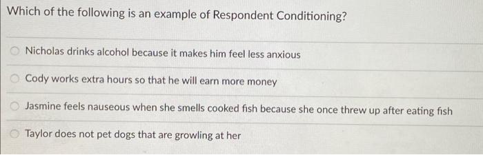 Solved Which of the following is an example of Respondent | Chegg.com