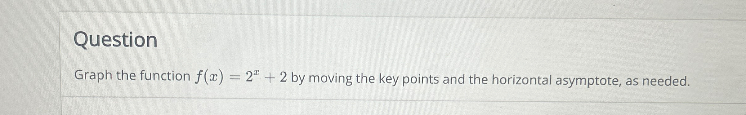 Solved QuestionGraph the function f(x)=2x+2 ﻿by moving the | Chegg.com