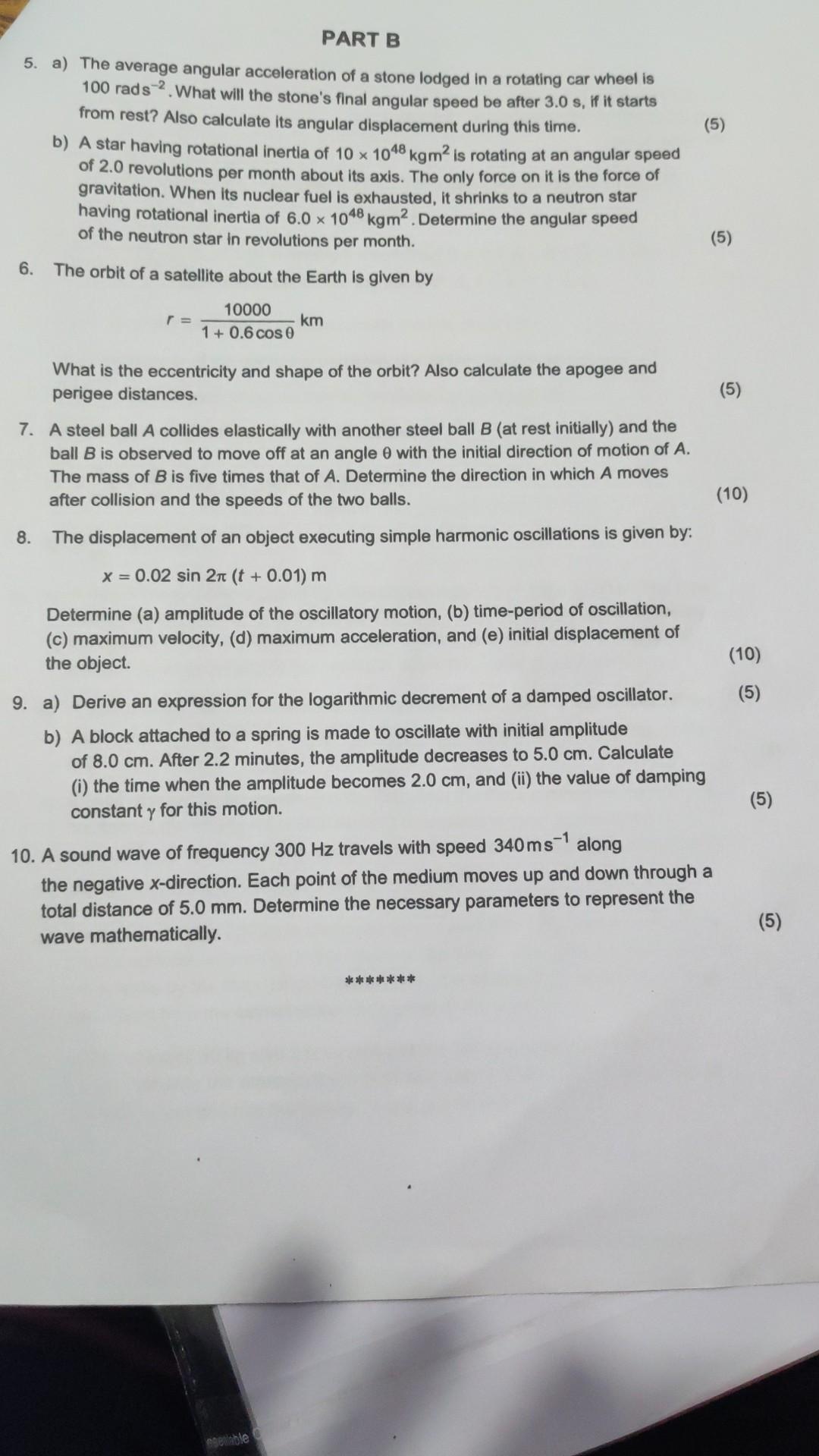 Solved 5. a) The average angular acceleration of a stone | Chegg.com