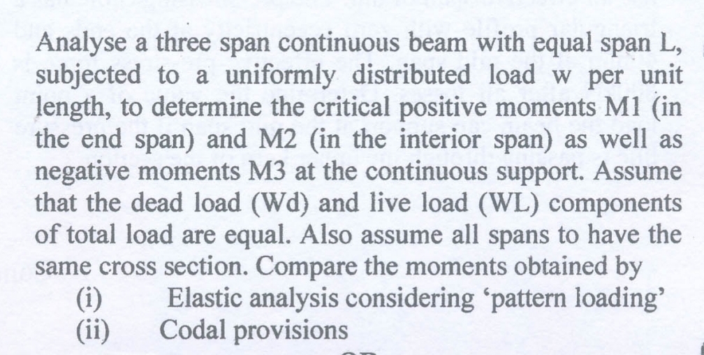 Solved Analyse a three span continuous beam with equal span | Chegg.com