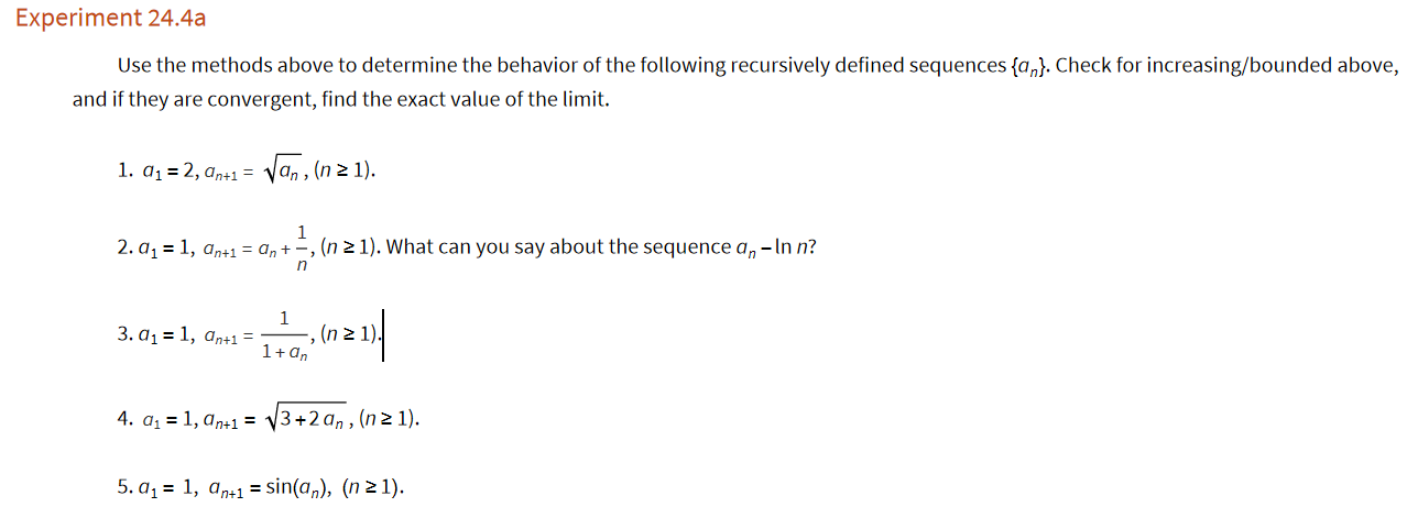 Solved Experiment 24.4a MathimaticaUse the methods above to | Chegg.com
