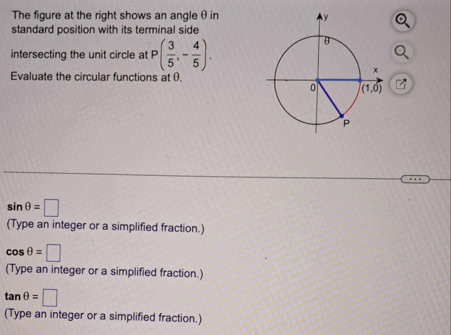Solved The figure at the right shows an angle θ ﻿in standard | Chegg.com