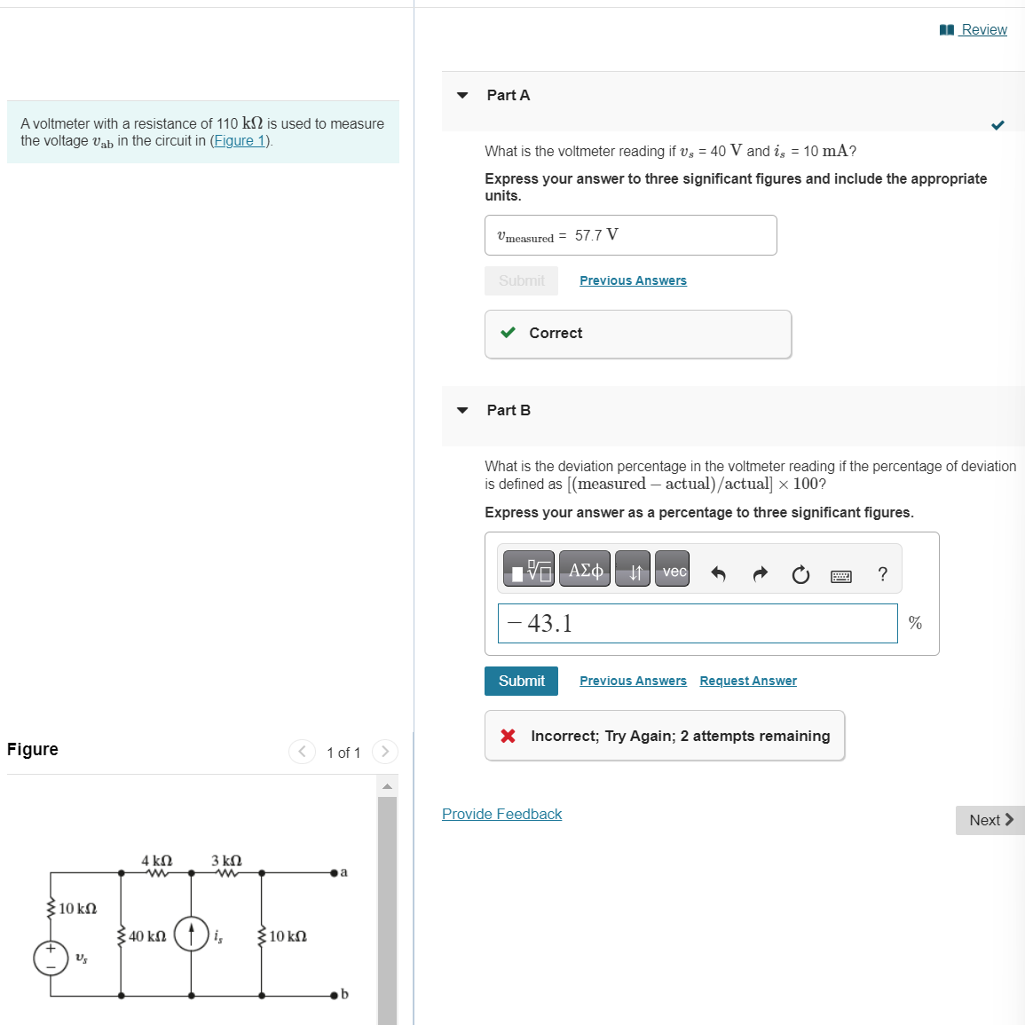 Solved A voltmeter with a resistance of 110kΩ ﻿is used to | Chegg.com