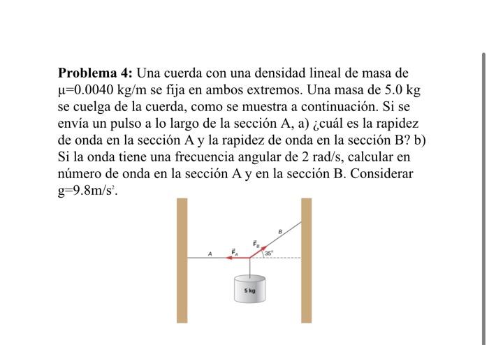 Solved Problem 4: A string with a linear mass density of | Chegg.com