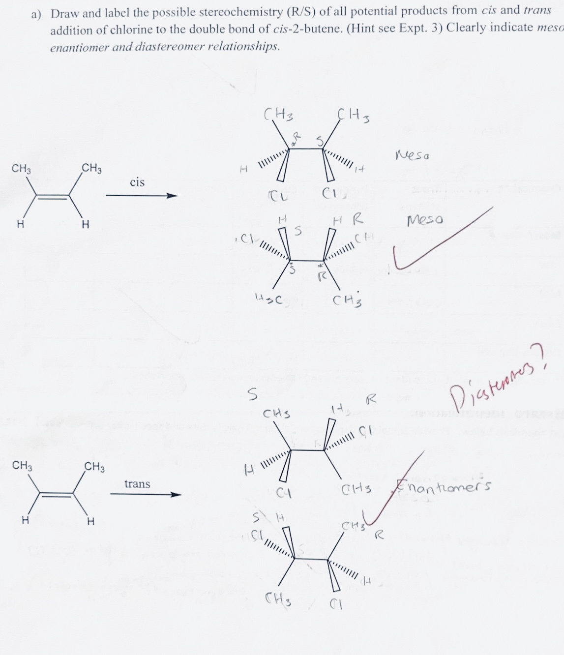 Solved Please correct what I did wrong and draw them out | Chegg.com